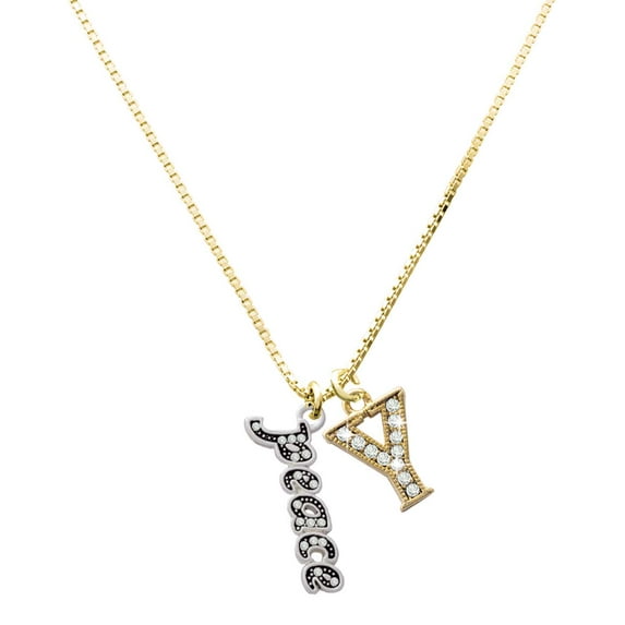 Delight Jewelry Silver-tone Crystal Script ''Peace'' - Large Goldtone ...