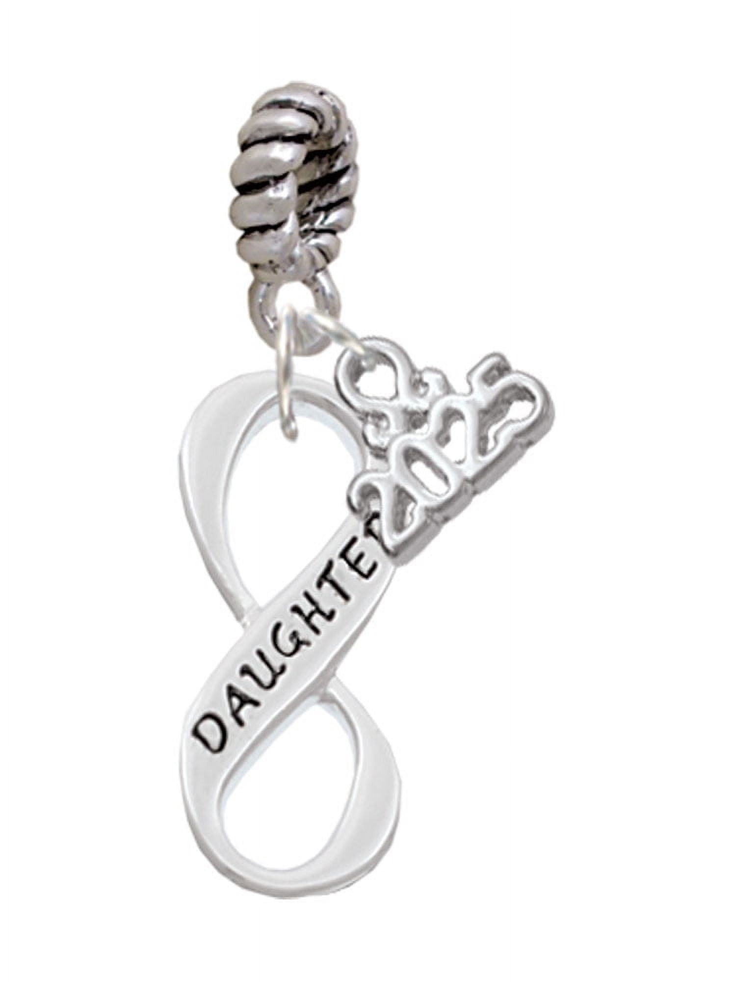 Delight Jewelry Silver-tone Daughter Infinity Sign - Silver-tone Rope Charm Bead Dangle with ...