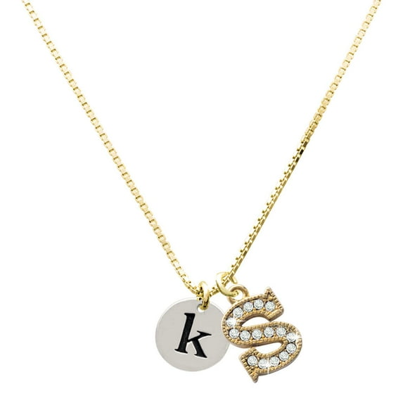Delight Jewelry Silver-tone Disc 1/2'' Initial - k - Large Goldtone ...