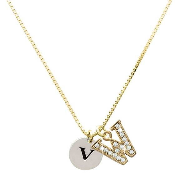 Delight Jewelry Silver-tone Disc 1/2'' Initial - v - Large Goldtone ...