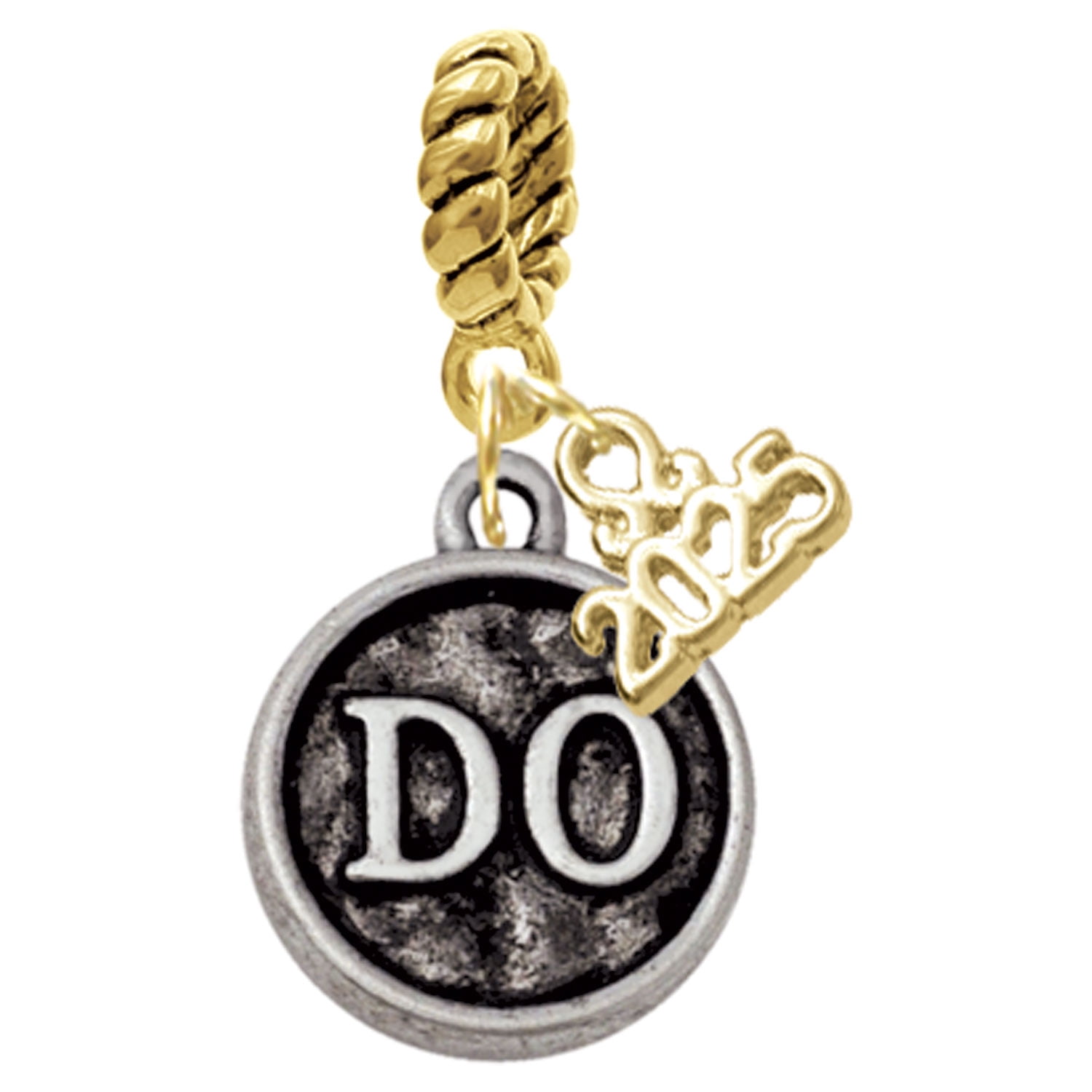 Delight Jewelry Silver-tone Doctor Caduceus Seal - DO - Gold-tone Rope ...