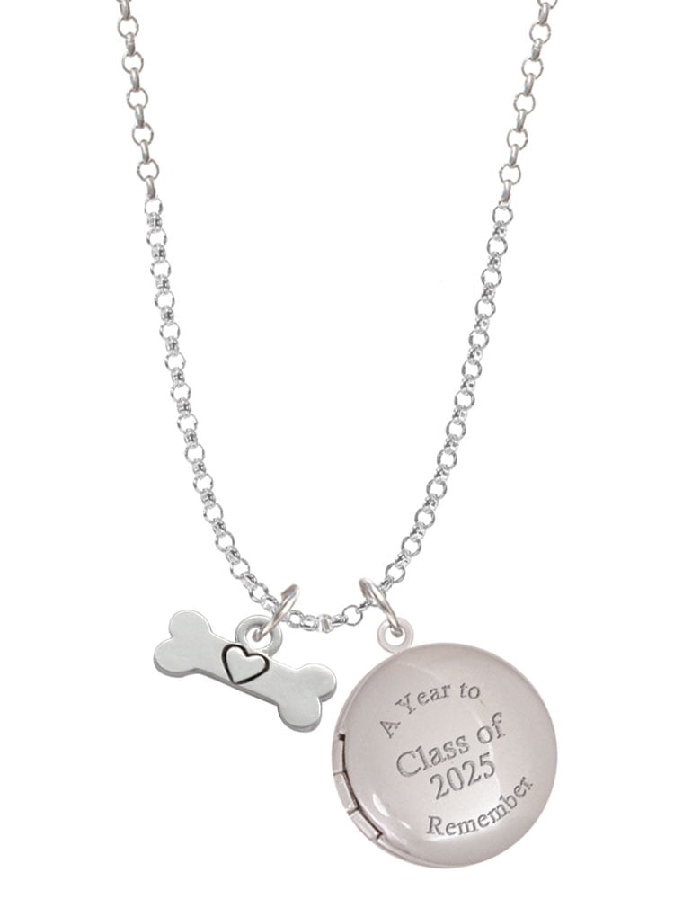 Delight Jewelry Silver-tone Dog Bone with Heart - Class of 2025 Year to ...