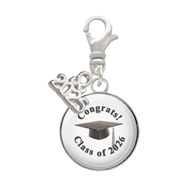Delight Jewelry Silver-tone Domed Class of 2026 - Silver-tone Clip on ...