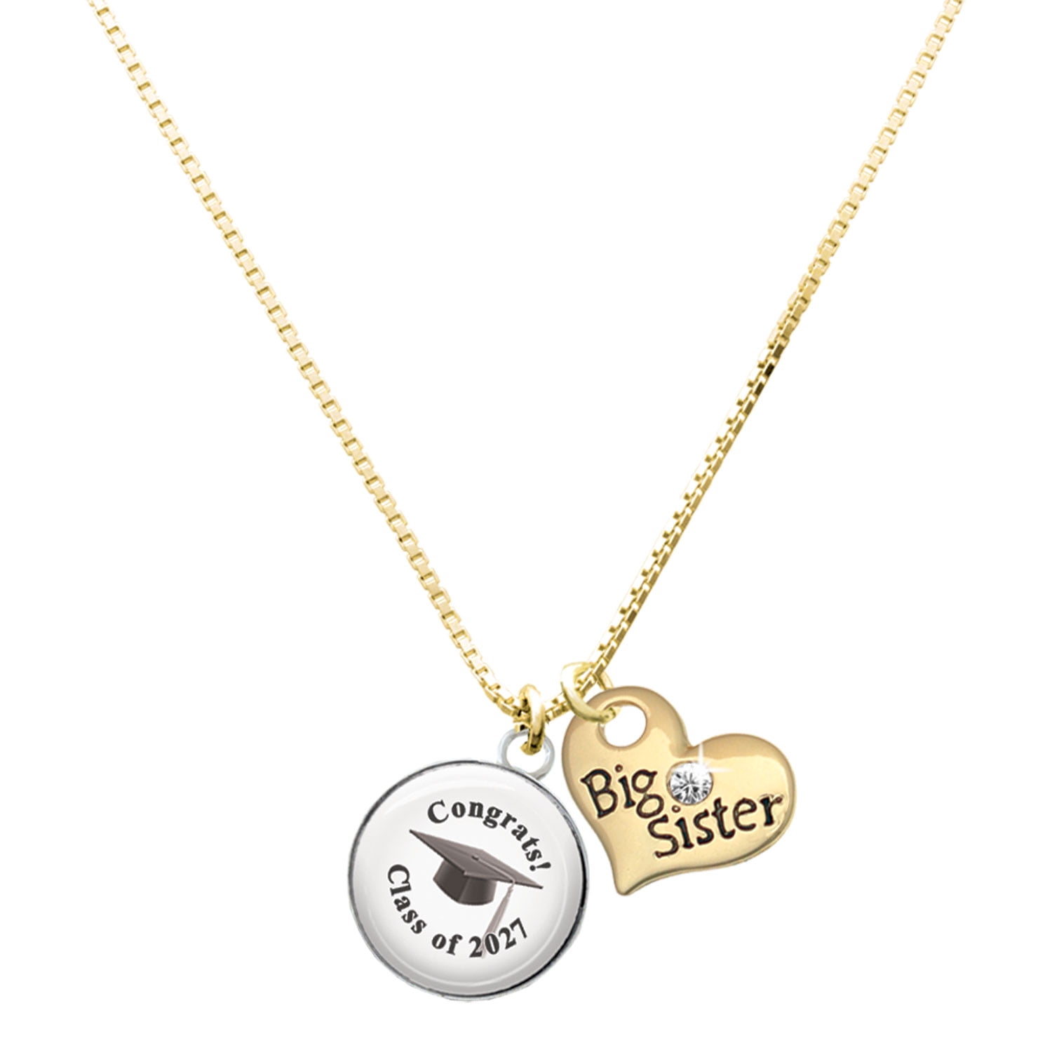 Delight Jewelry Silver-tone Domed Class of 2027 - Large Goldtone Big ...