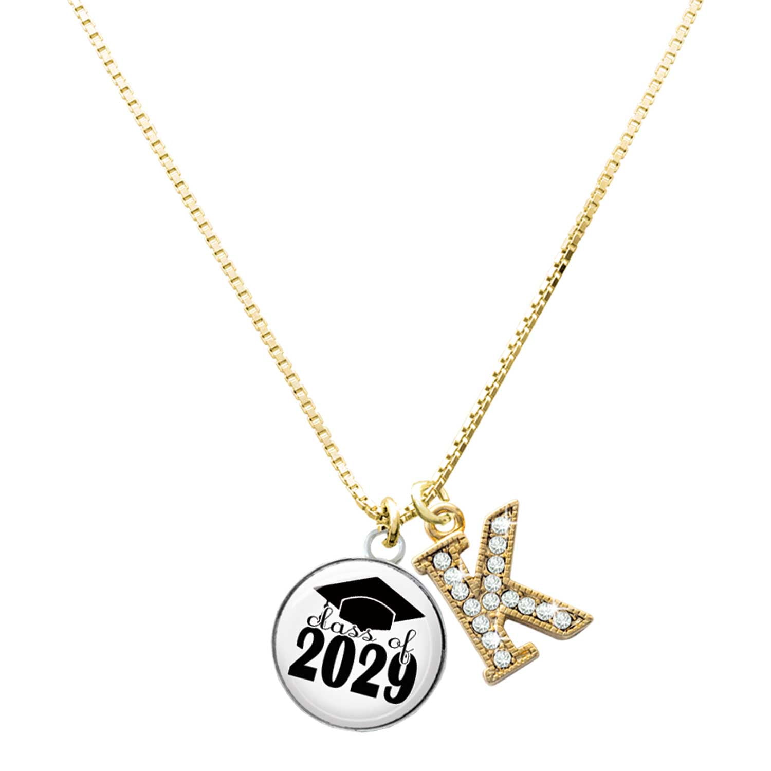 Delight Jewelry Silver-tone Domed Cursive Class of 2029 - Large ...