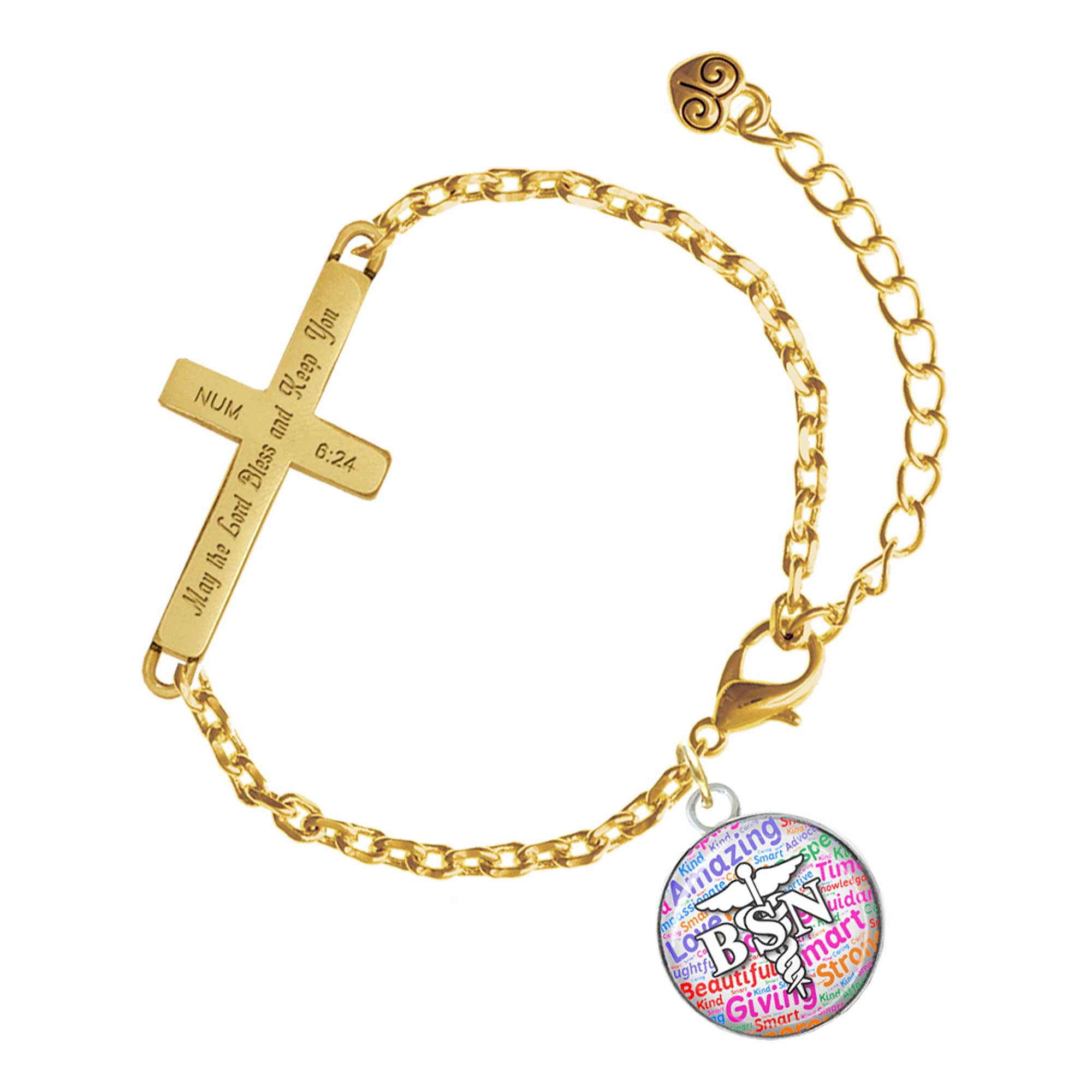 Delight Jewelry Silver-tone Domed Multi Color BSN - Gold Tone Numbers 6 ...