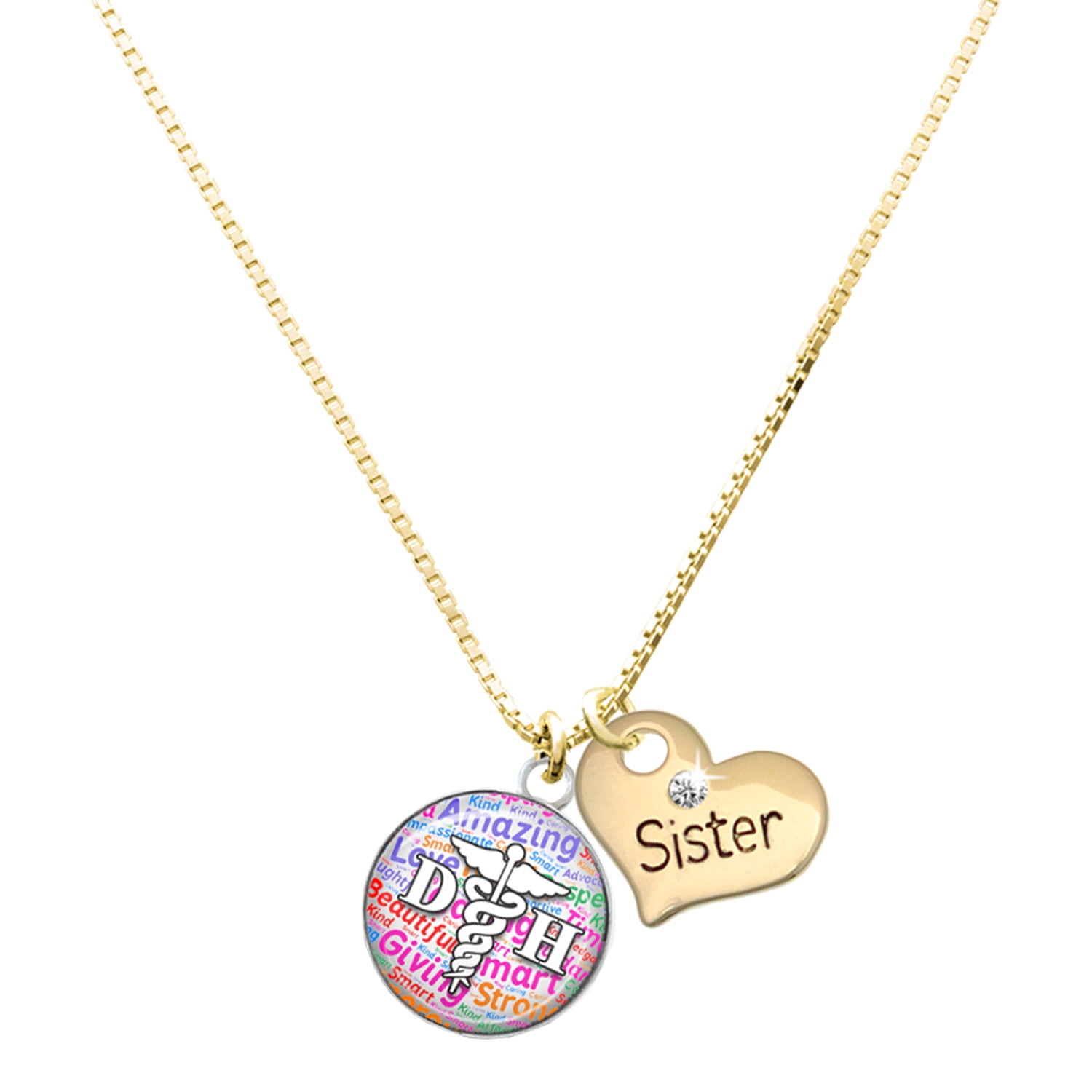 Delight Jewelry Silver-tone Domed Multi Color DH - Large Goldtone ...