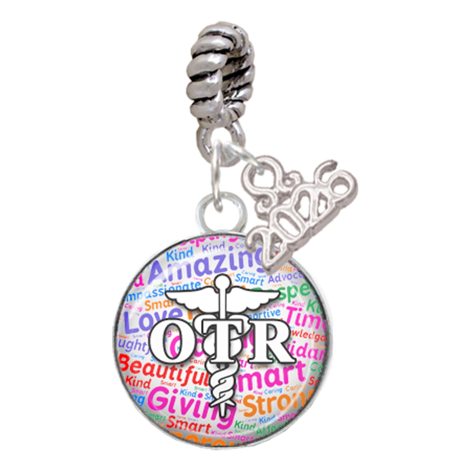 Delight Jewelry Silver-tone Domed Multi Color OTR - Silver Plated Rope ...