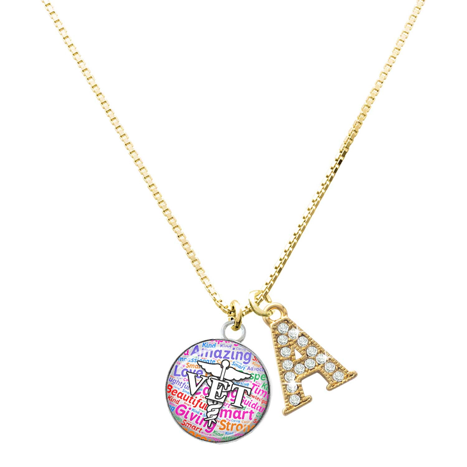 Delight Jewelry Silver-tone Domed Multi Color VET - Large Goldtone ...