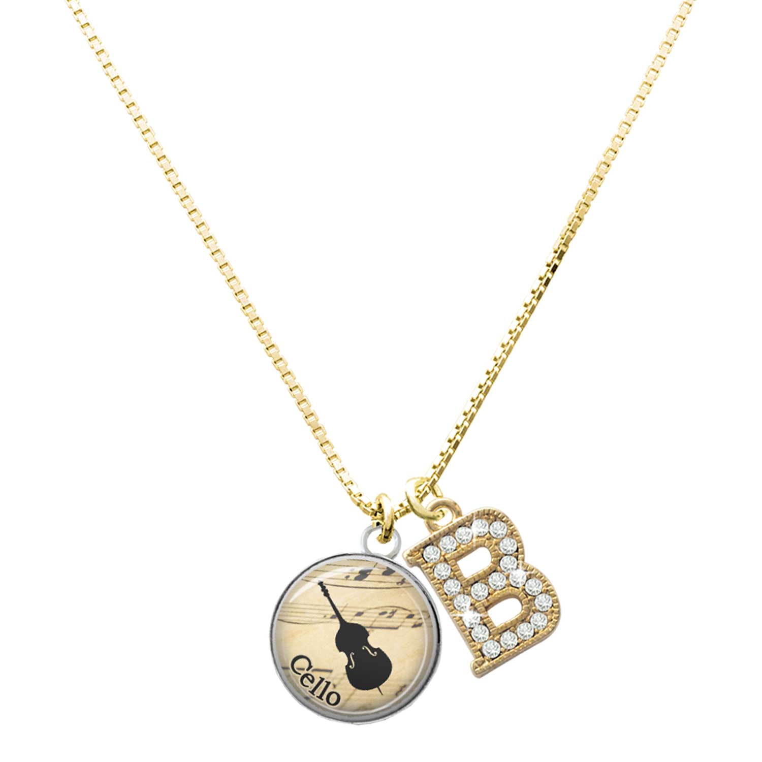 Delight Jewelry Silver-tone Domed Music - Cello - Large Goldtone ...