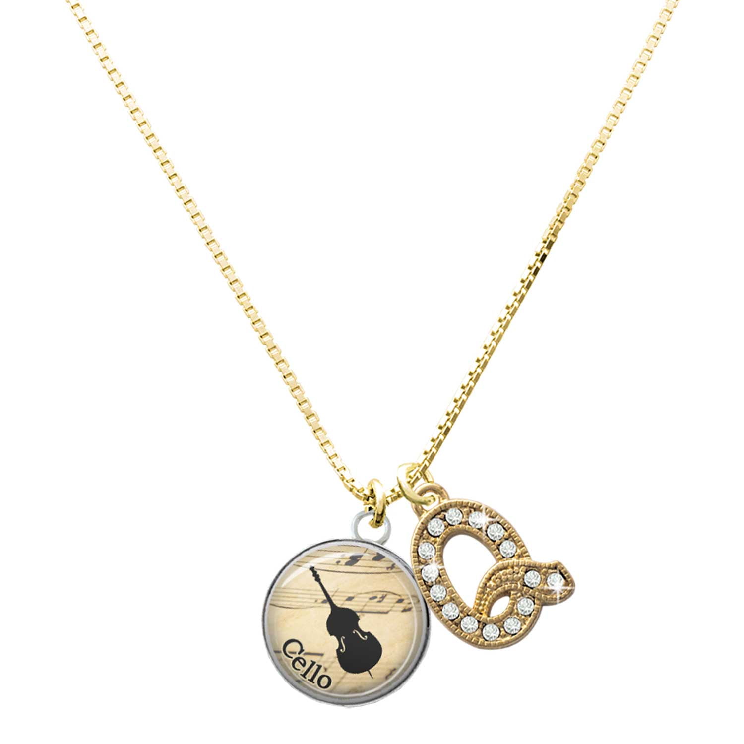 Delight Jewelry Silver-tone Domed Music - Cello - Large Goldtone ...