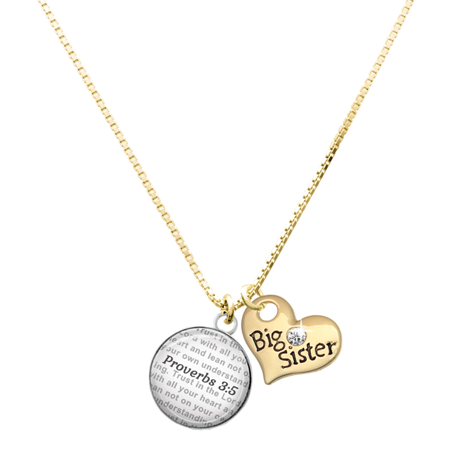 Delight Jewelry Silver-tone Domed Proverbs 3:5 - Large Goldtone Big ...