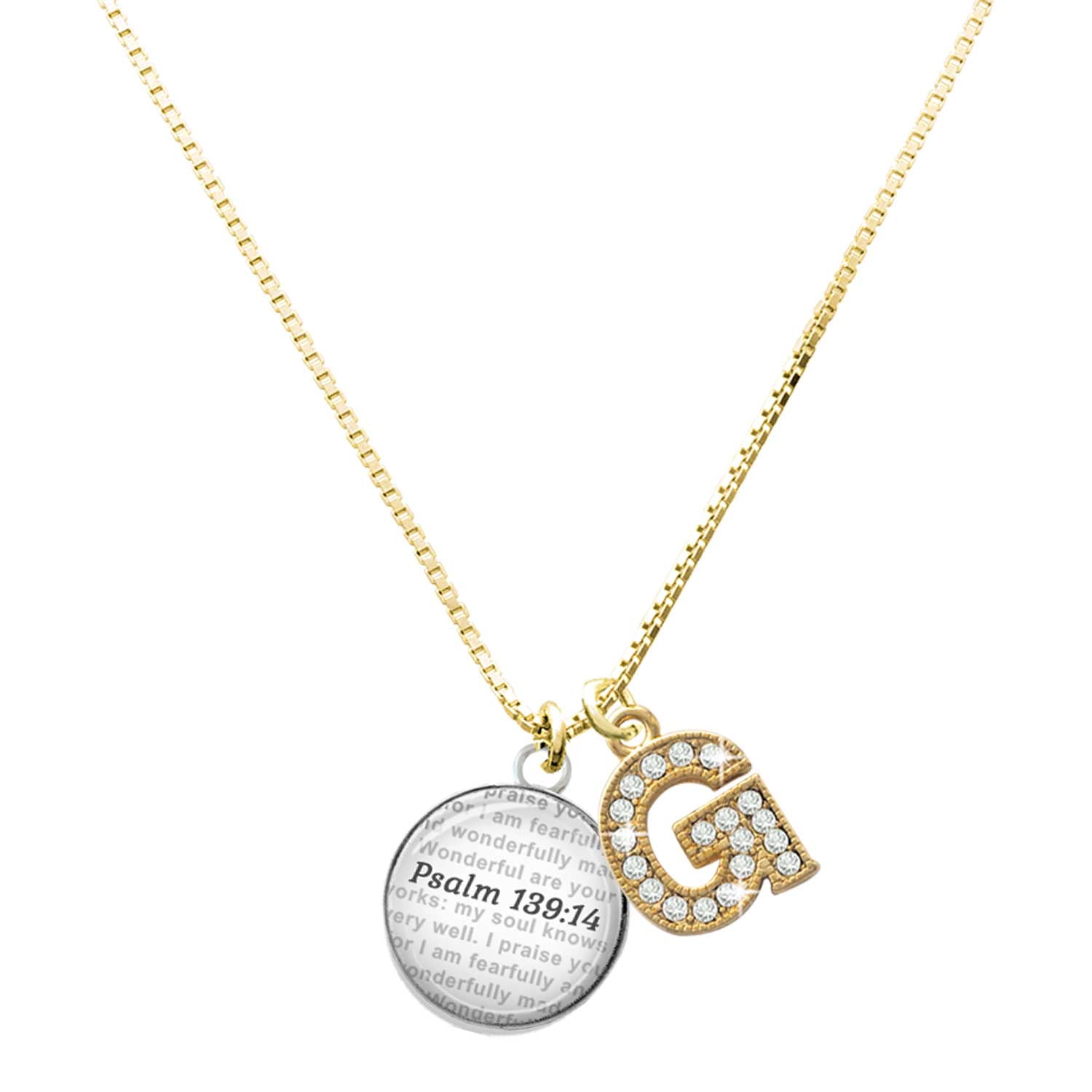 Delight Jewelry Silver-tone Domed Psalm 139:14 and a Large Goldtone ...