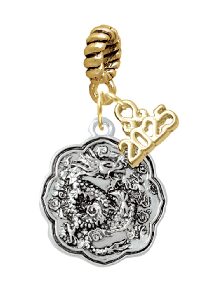 Delight Jewelry Silver-tone Dragon and Phoenix Medallion - Gold-tone ...