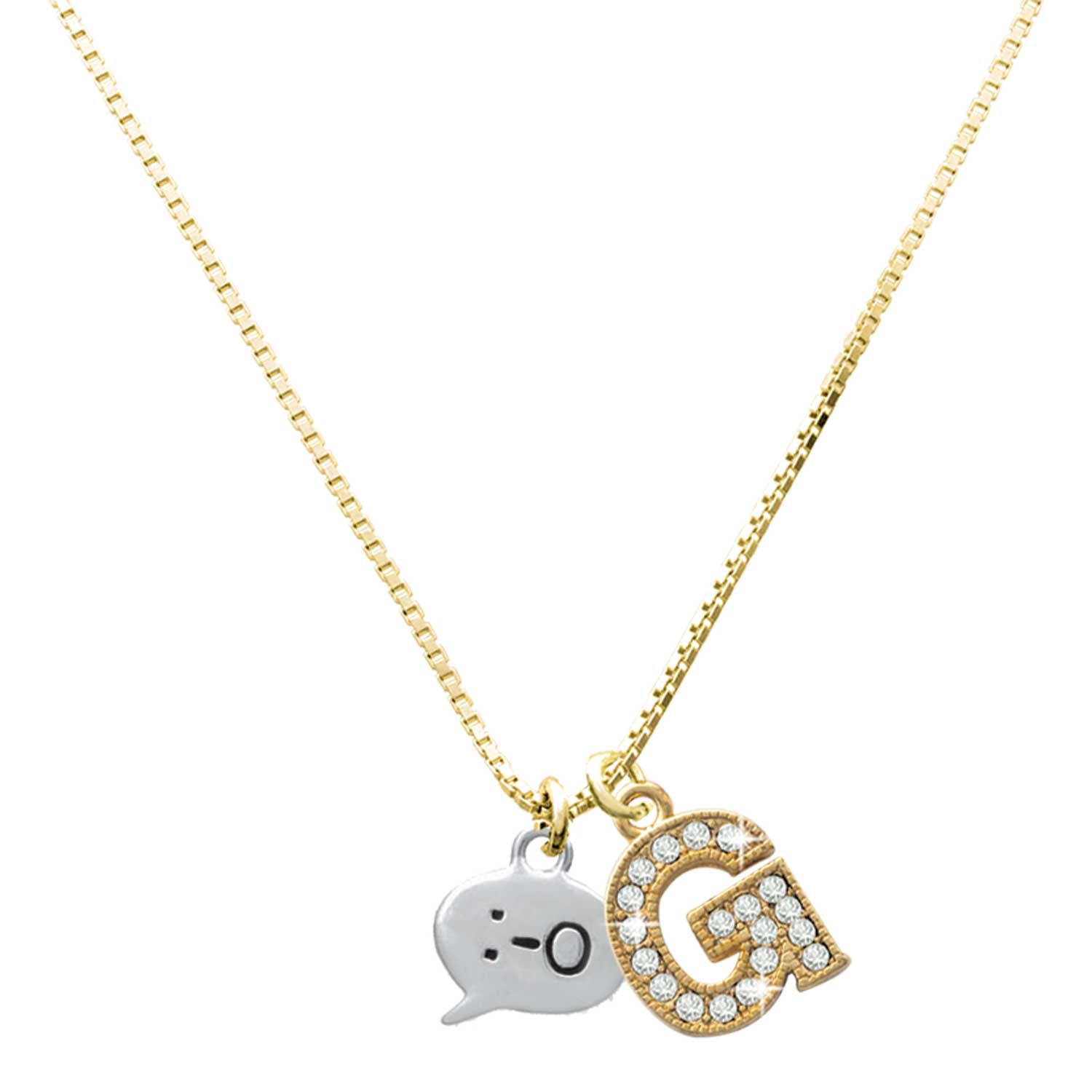 Delight Jewelry Silver-tone Emoticon :-O - Surprise - Large Goldtone ...