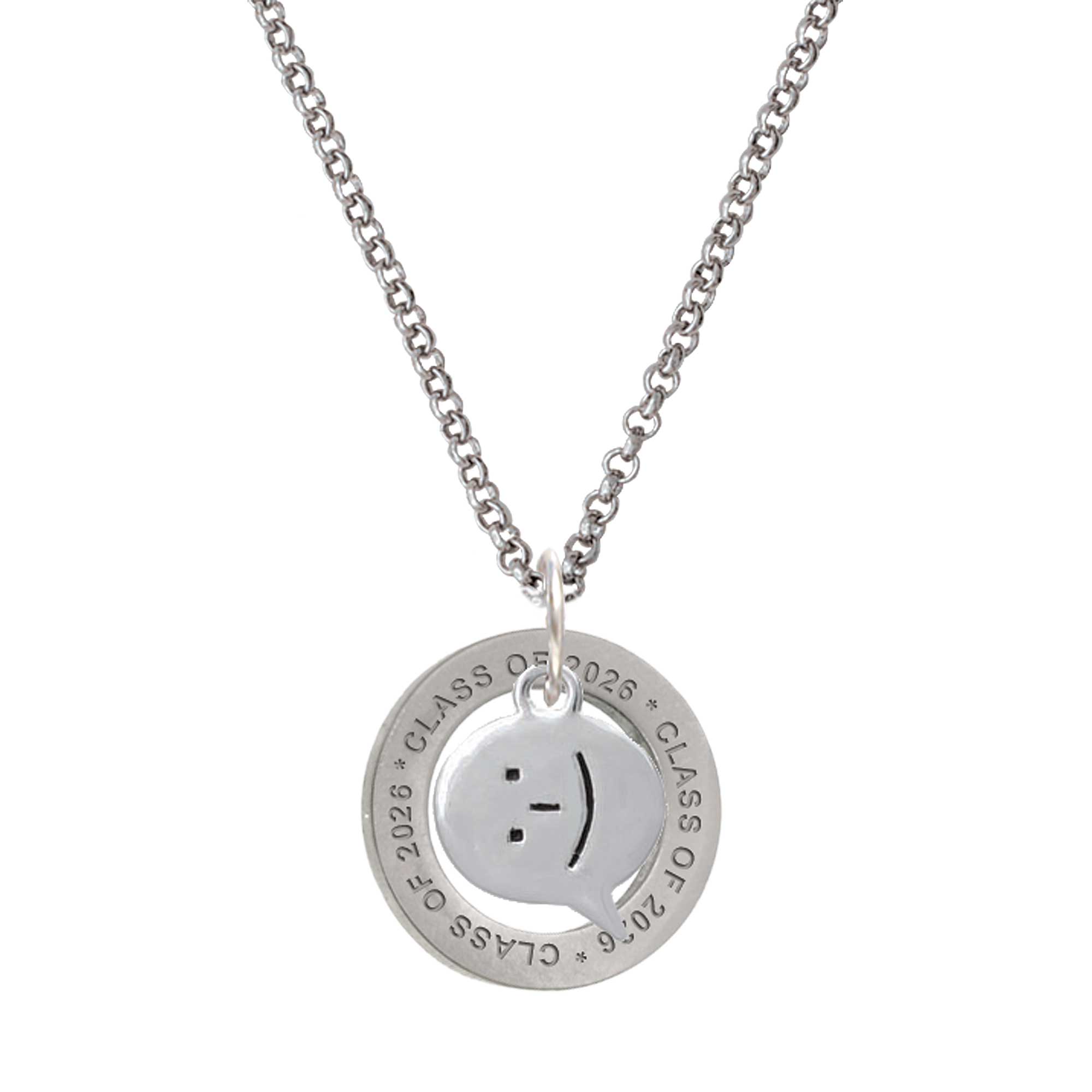Delight Jewelry Silver-tone Emoticon :-) - Smiling - Class of 2026 ...