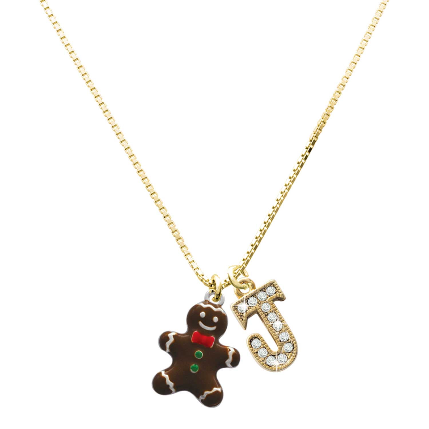 Delight Jewelry Silver-tone Enamel Gingerbread Boy - Large Goldtone ...