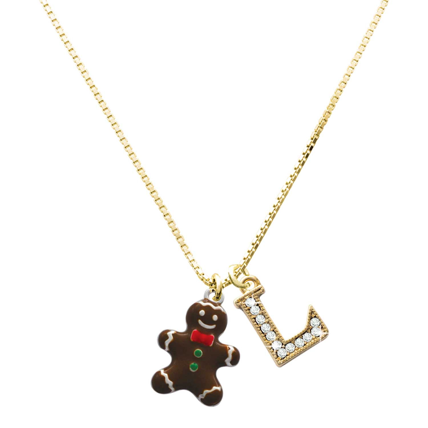Delight Jewelry Silver-tone Enamel Gingerbread Boy - Large Goldtone ...