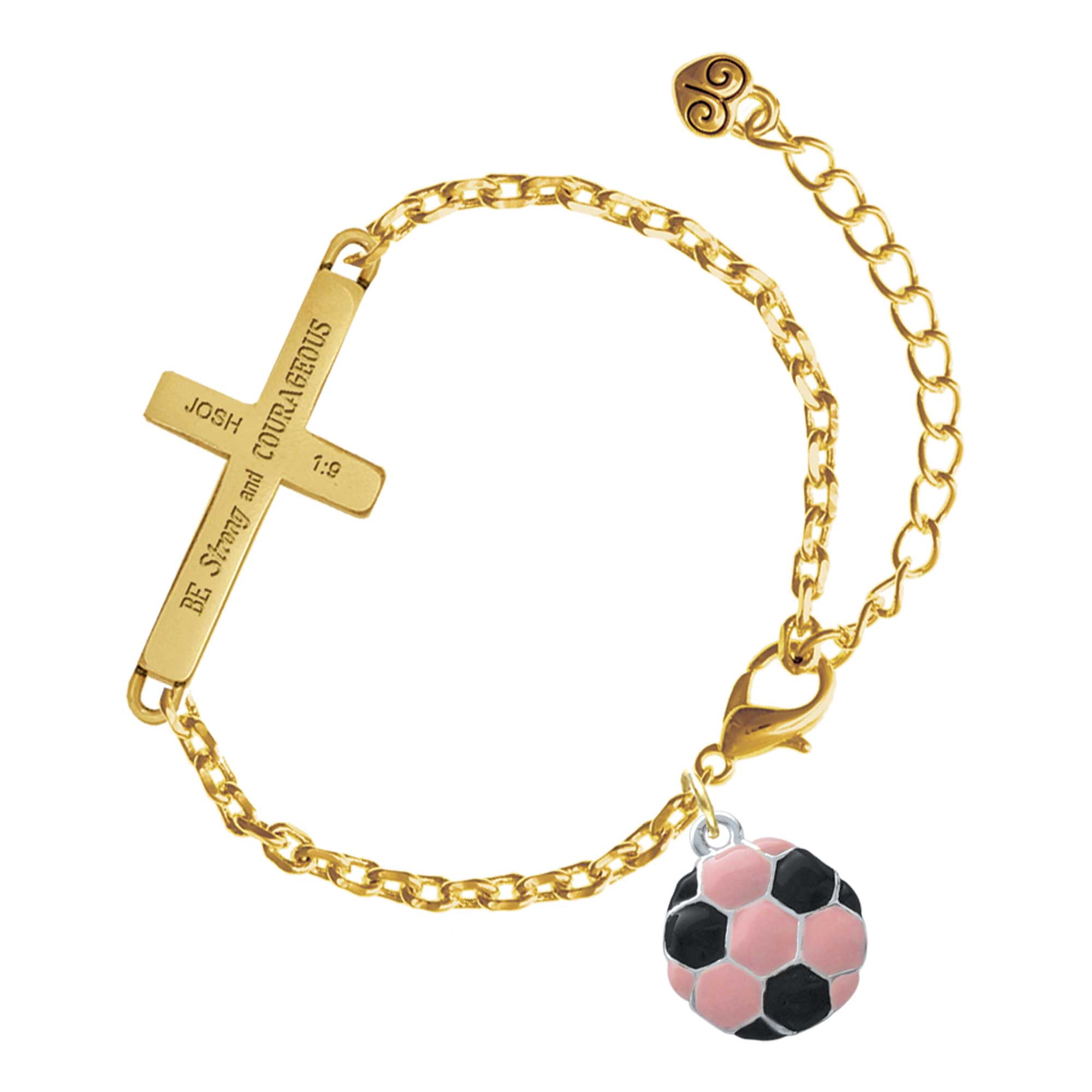 Delight Jewelry Silver-tone Enamel Pink Soccer ball - Gold Tone Joshua ...