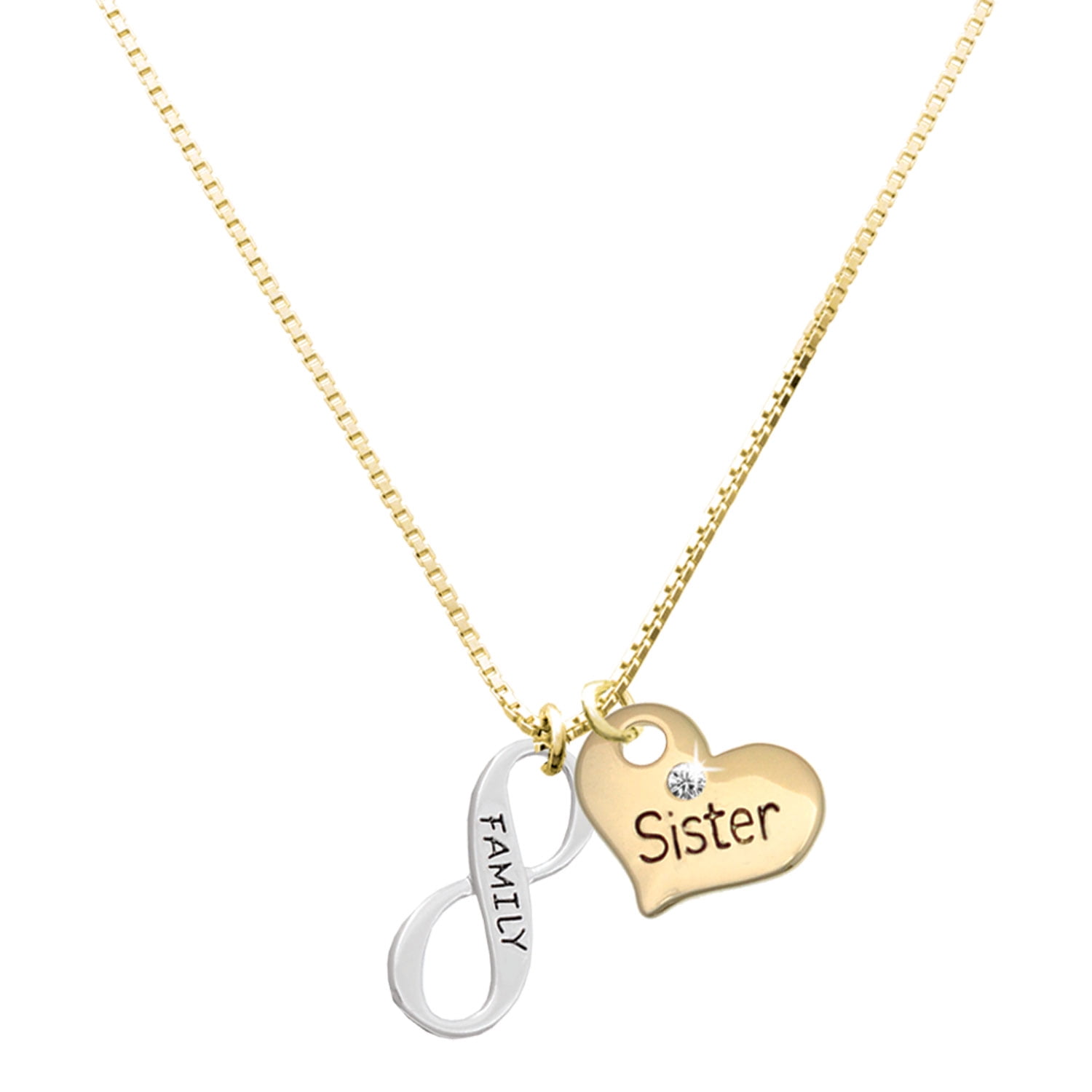 Delight Jewelry Silver-tone Family Infinity Sign - Large Goldtone ...