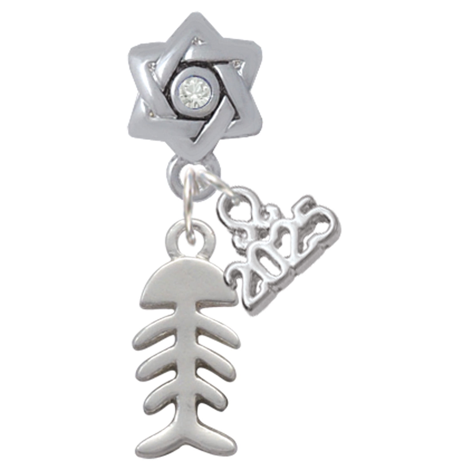 Delight Jewelry Silver-tone Fish Bones - Silver-tone Clear Star of ...