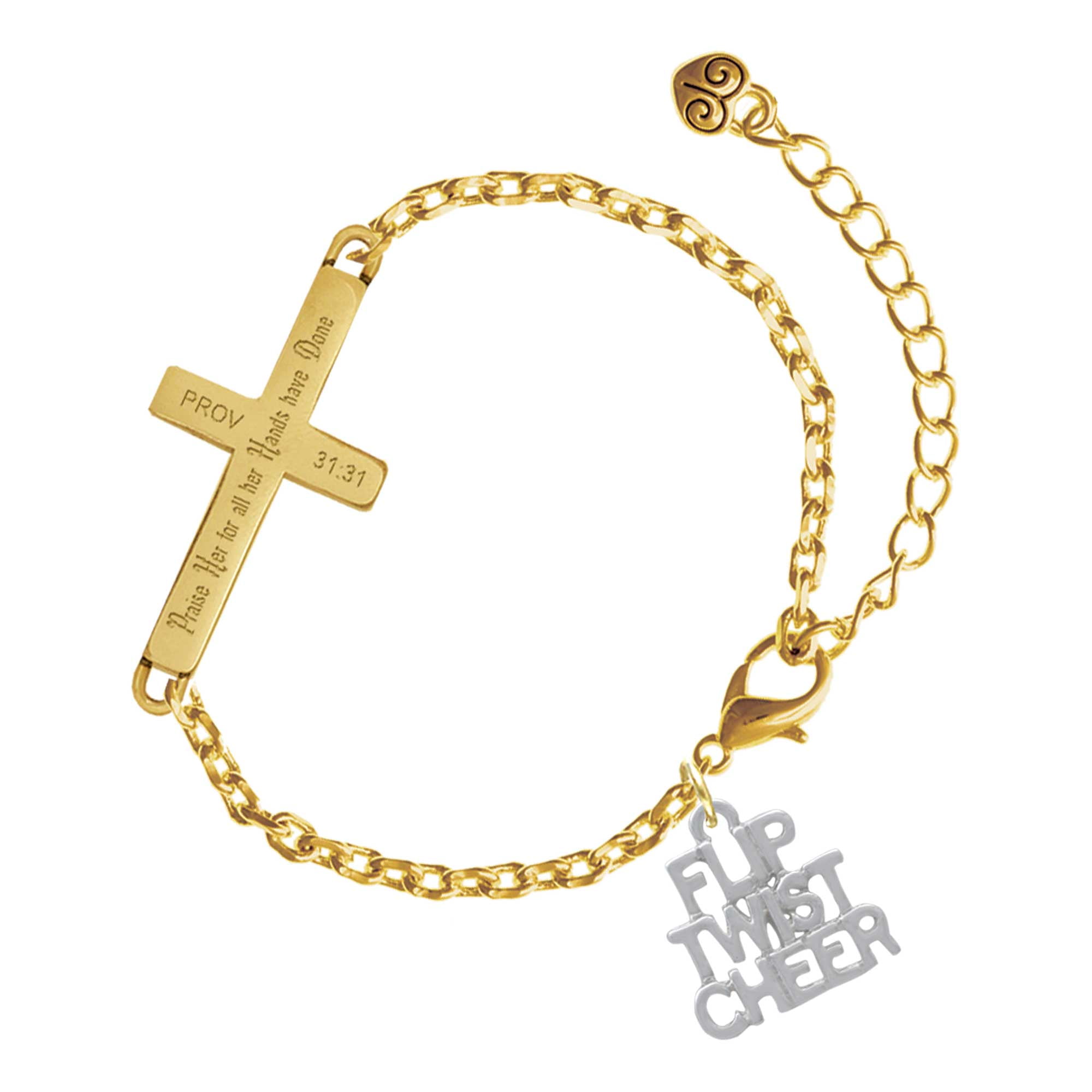 Delight Jewelry Silver-tone Flip Twist Cheer - Gold Tone Proverbs 31:31 ...