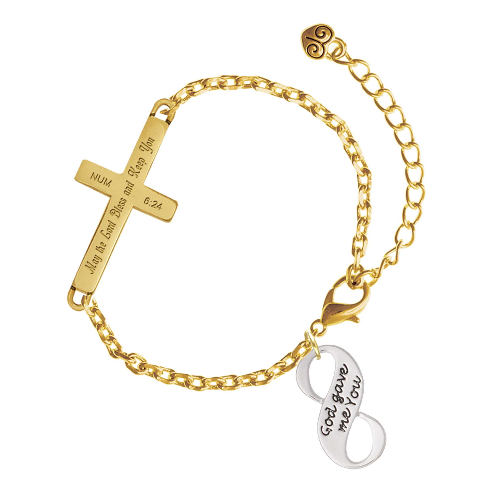 Delight Jewelry Silver-tone God Gave Me You Infinity Sign - Gold Tone Numbers 6:24 May the Lord ...
