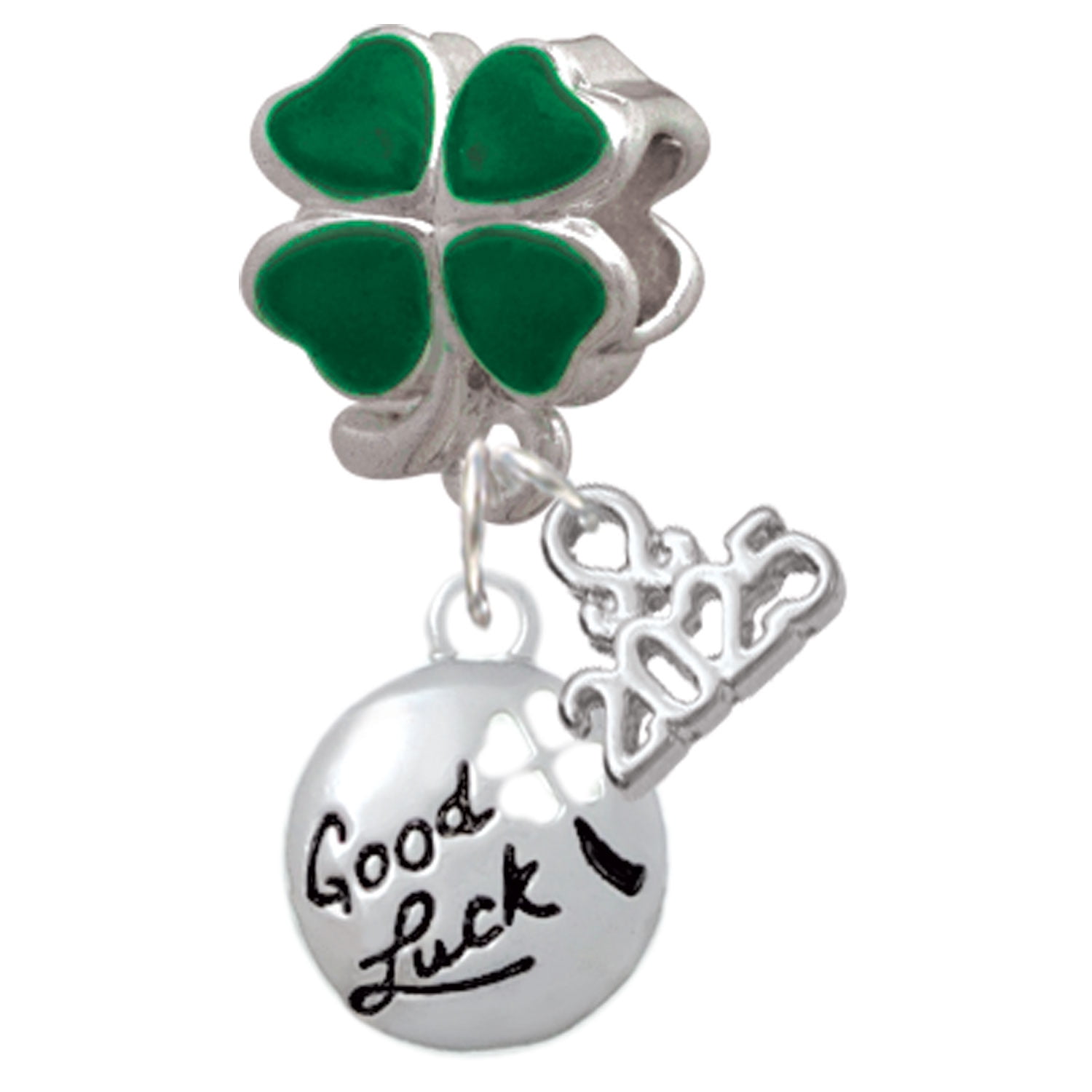 Delight Jewelry Silver-tone Good Luck Disc with Cutout Four Leaf Clover ...