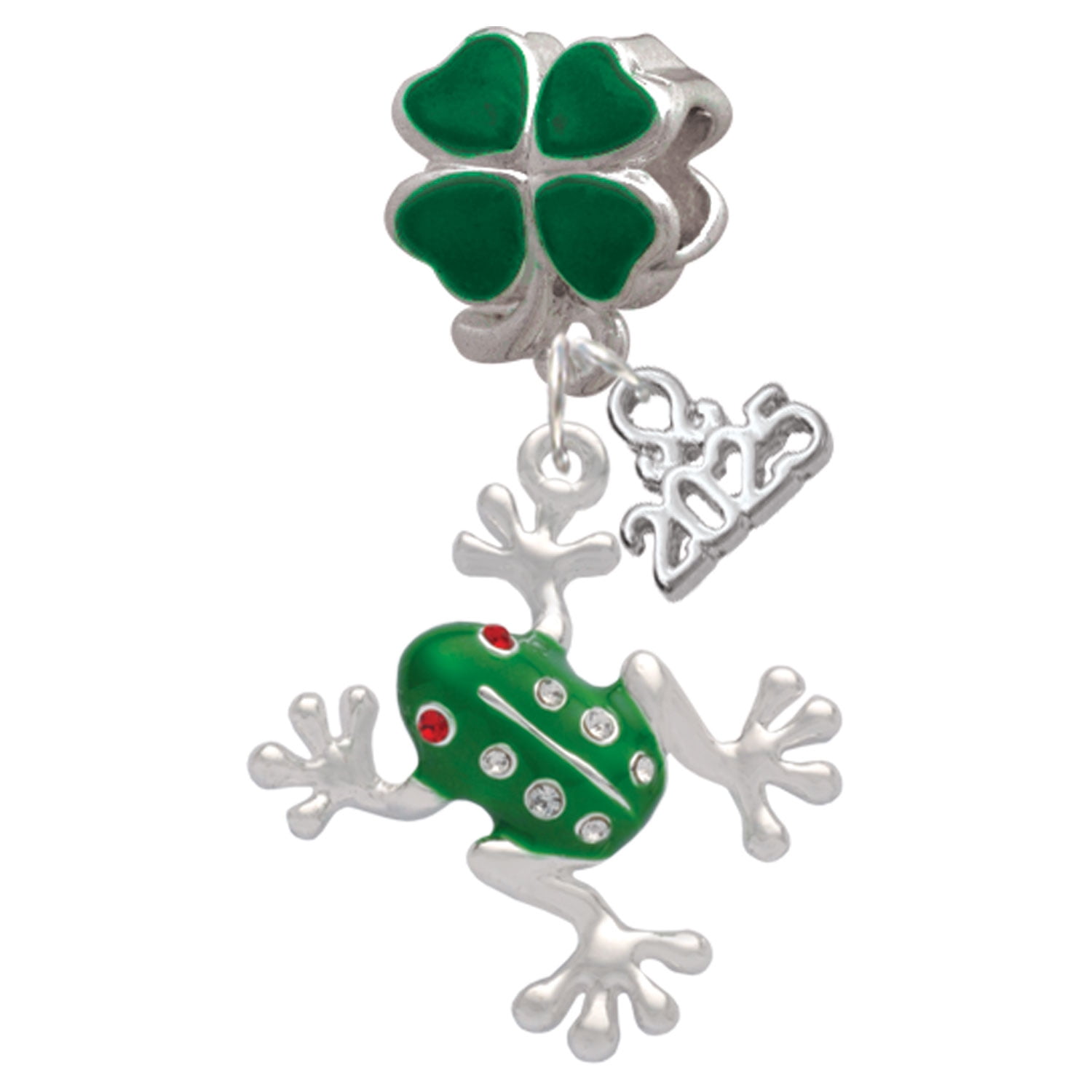 Delight Jewelry Silver-tone Green Frog with Crystals - Good Luck Green ...