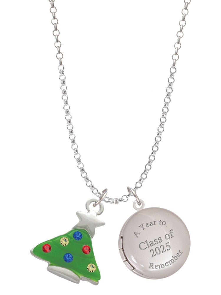 Delight Jewelry Silver-tone Green Resin Christmas Tree with Crystals ...