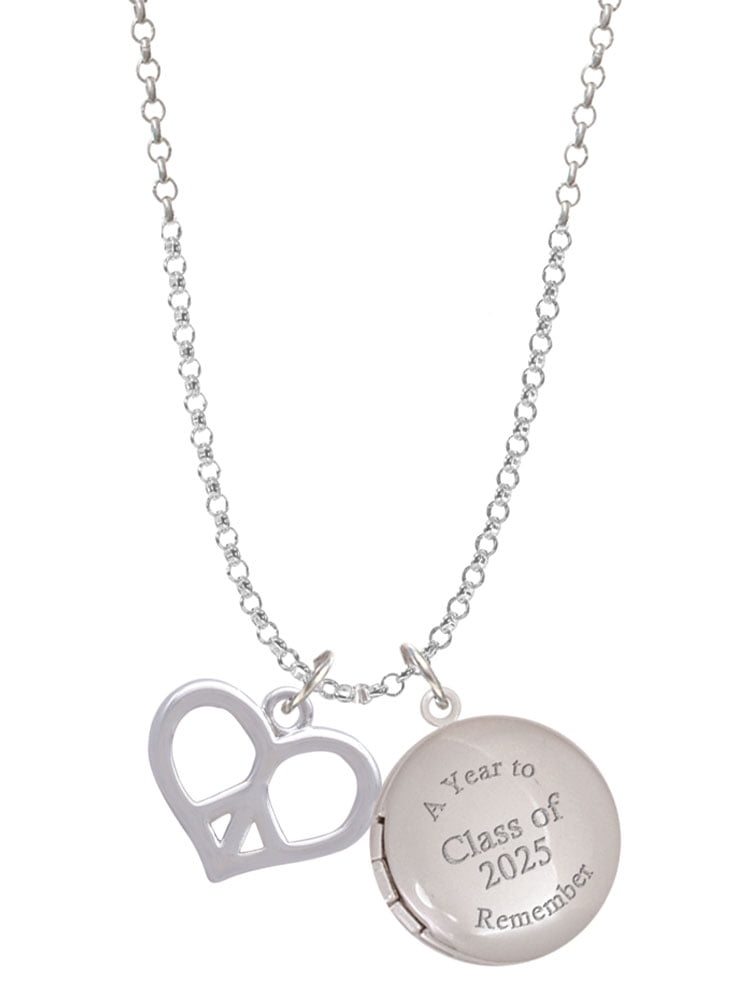 Delight Jewelry Silver-tone Heart Peace Sign - Class of 2025 Year to ...