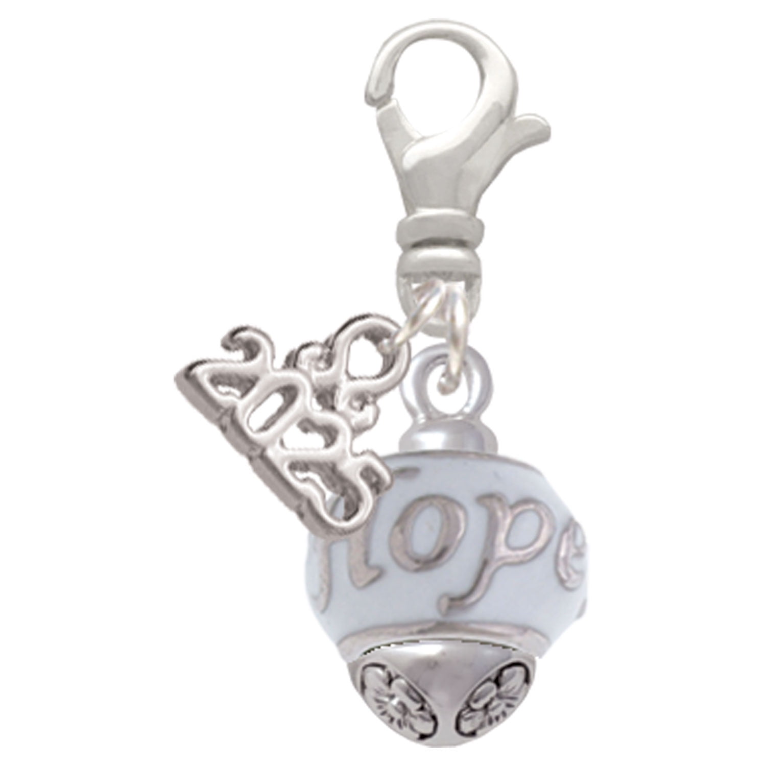 Delight Jewelry Silver-tone Hope on White Spinners - Silver-tone Clip ...