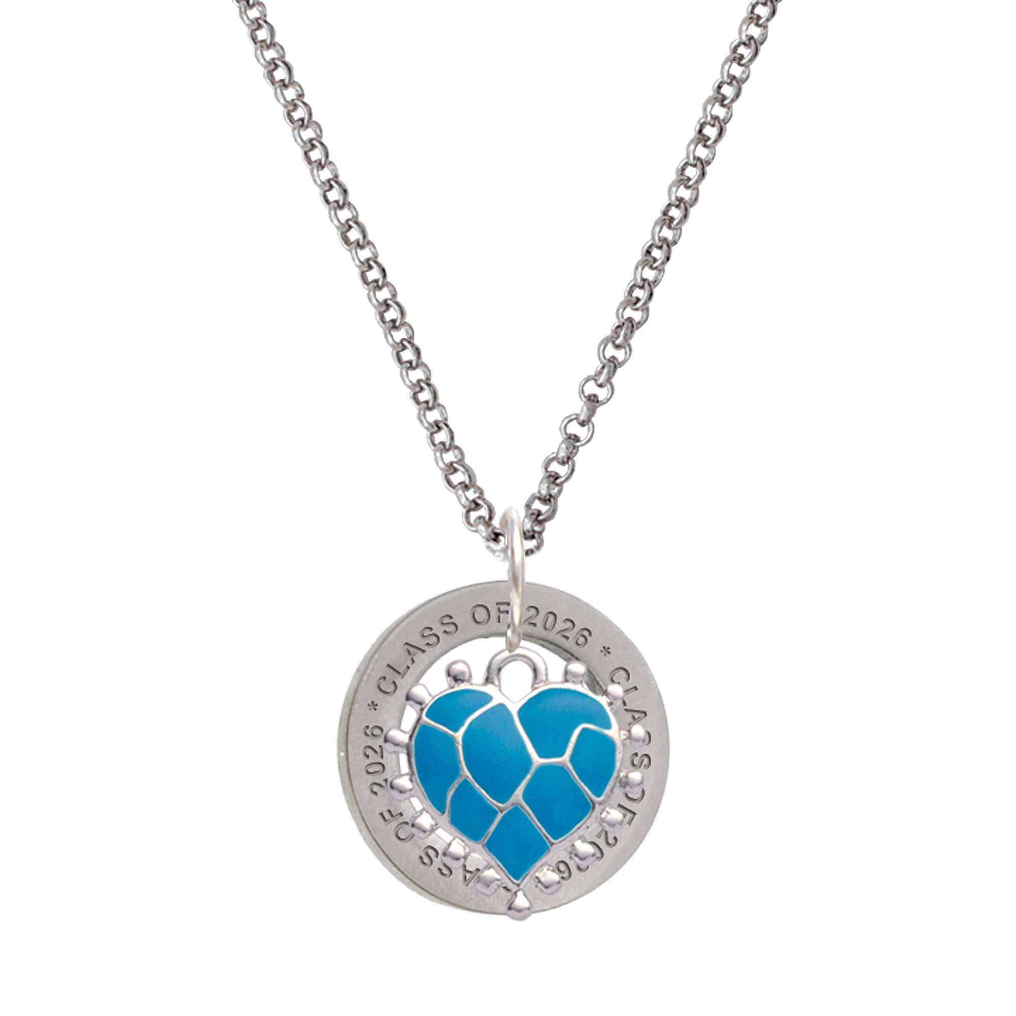 Delight Jewelry Silver-tone Hot Blue Giraffe Print Heart - Class of ...