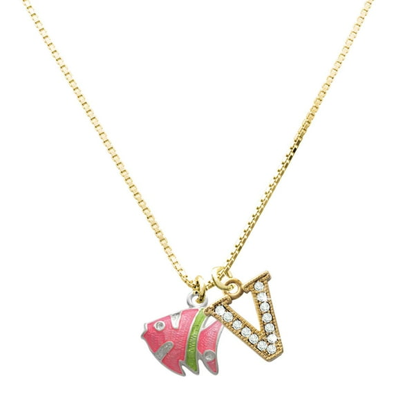 Delight Jewelry Silver-tone Hot Pink Tropical Fish with Lime Green ...