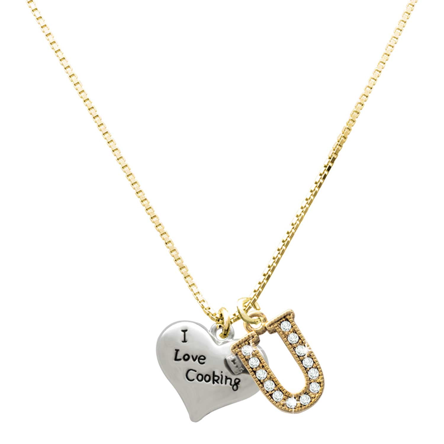 Delight Jewelry Silver-tone I love Cooking Heart with Chef Hat - Large ...