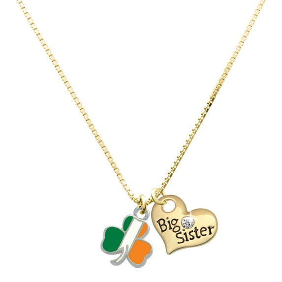 Delight Jewelry Silver-tone Irish Flag Shamrock - Large Goldtone Big ...