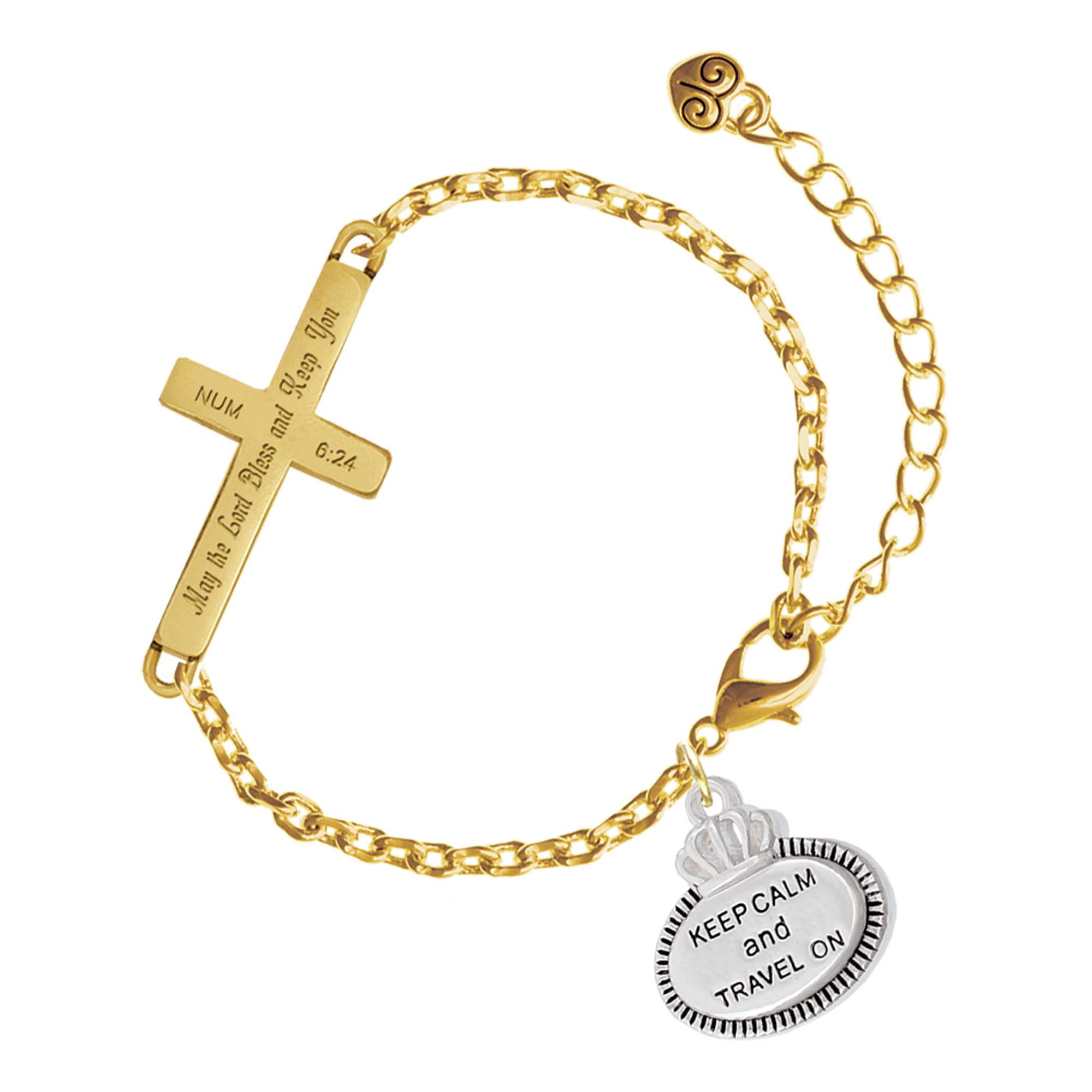 Delight Jewelry Silver-tone Keep Calm and Travel On - Gold Tone Numbers ...