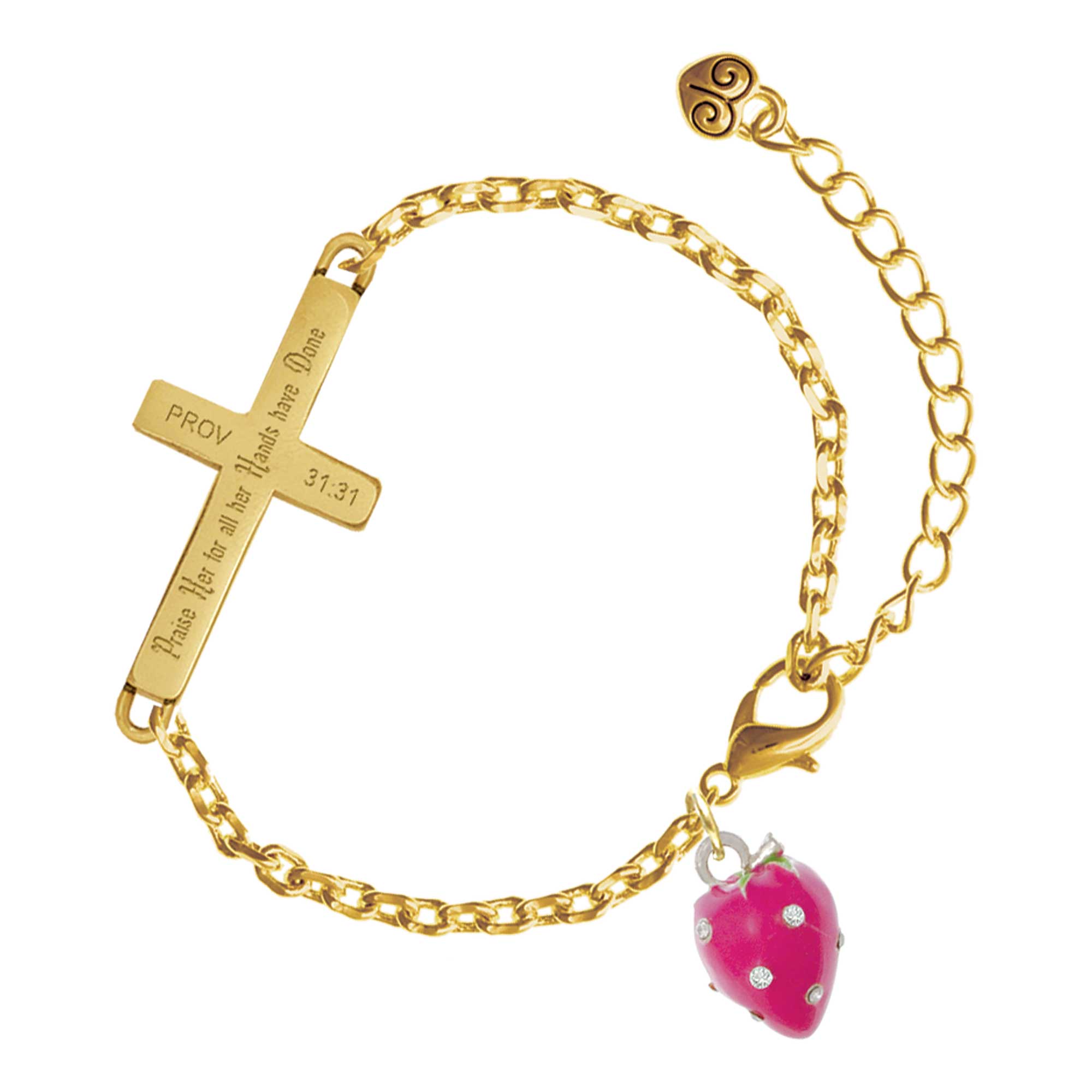 Delight Jewelry Silver-tone Large 3-D Hot Pink Strawberry with Crystals ...