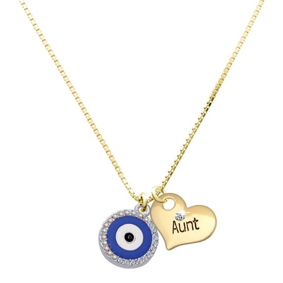 Delight Jewelry Silver-tone Large Blue Evil Eye with AB Crystal Border ...