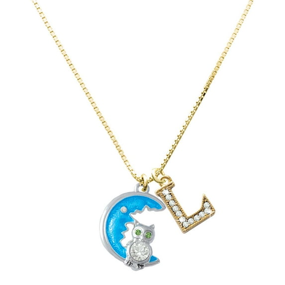 Delight Jewelry Silver-tone Large Clear Crystal Owl on Hot Blue Moon ...