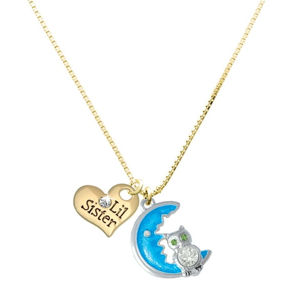 Delight Jewelry Silver-tone Large Clear Crystal Owl on Hot Blue Moon ...