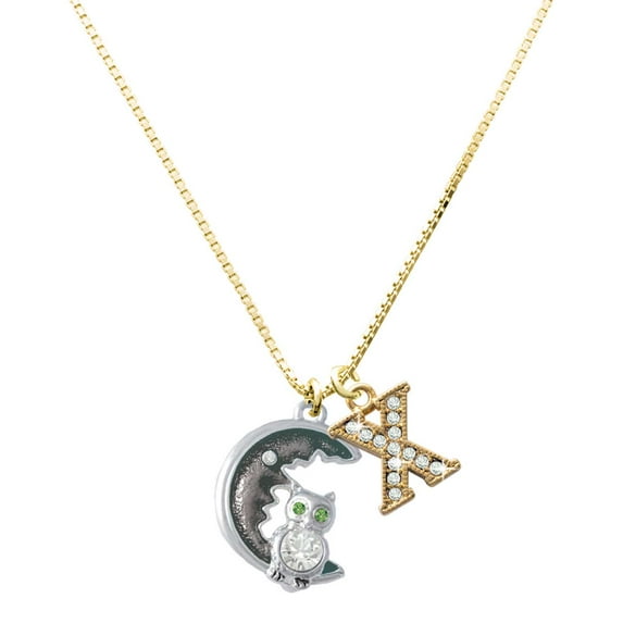 Delight Jewelry Silver-tone Large Crystal Owl Sitting on Black Moon ...