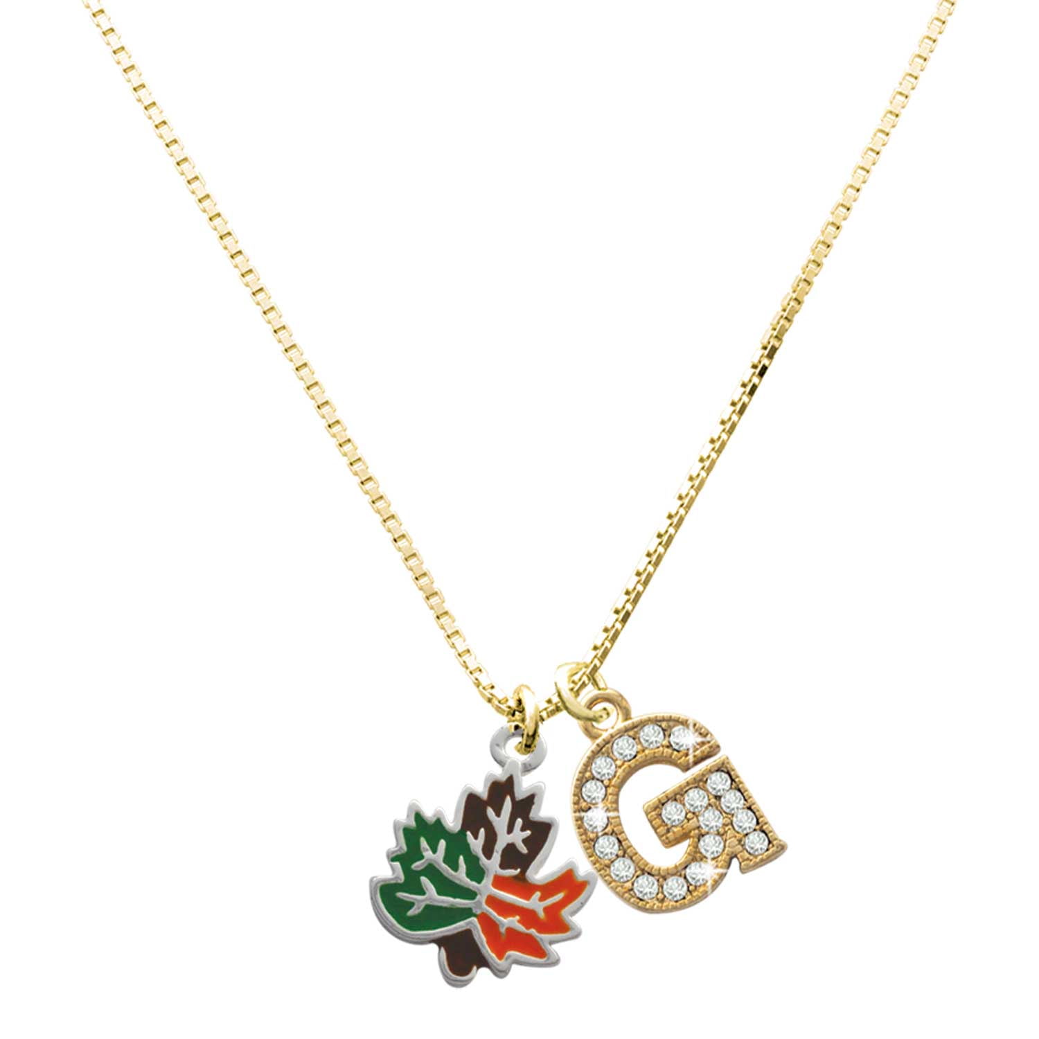 Delight Jewelry Silver-tone Large Enamel Fall Leaf - Large Goldtone ...