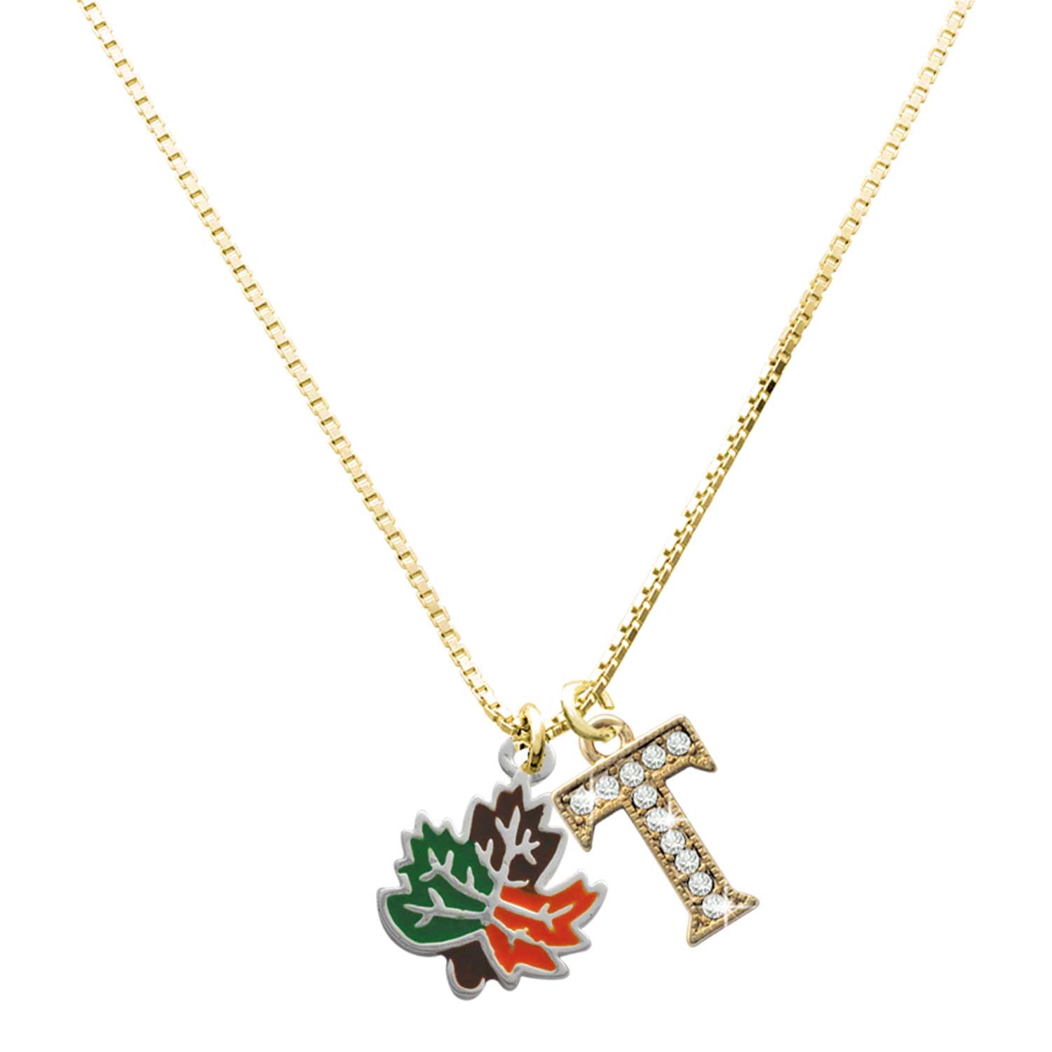Delight Jewelry Silver-tone Large Enamel Fall Leaf - Large Goldtone ...