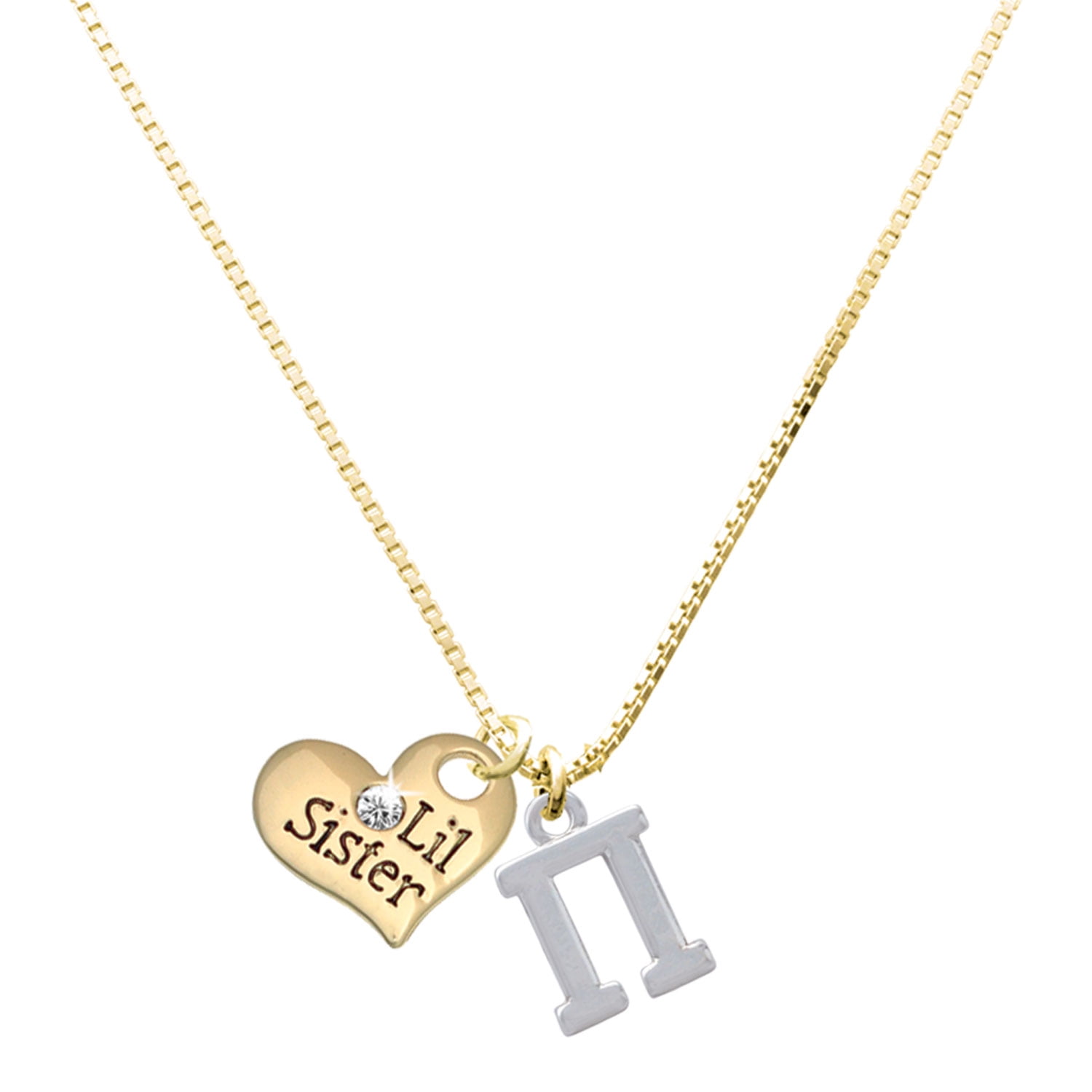 Delight Jewelry Silver-tone Large Greek Letter - Pi - Large Goldtone ...