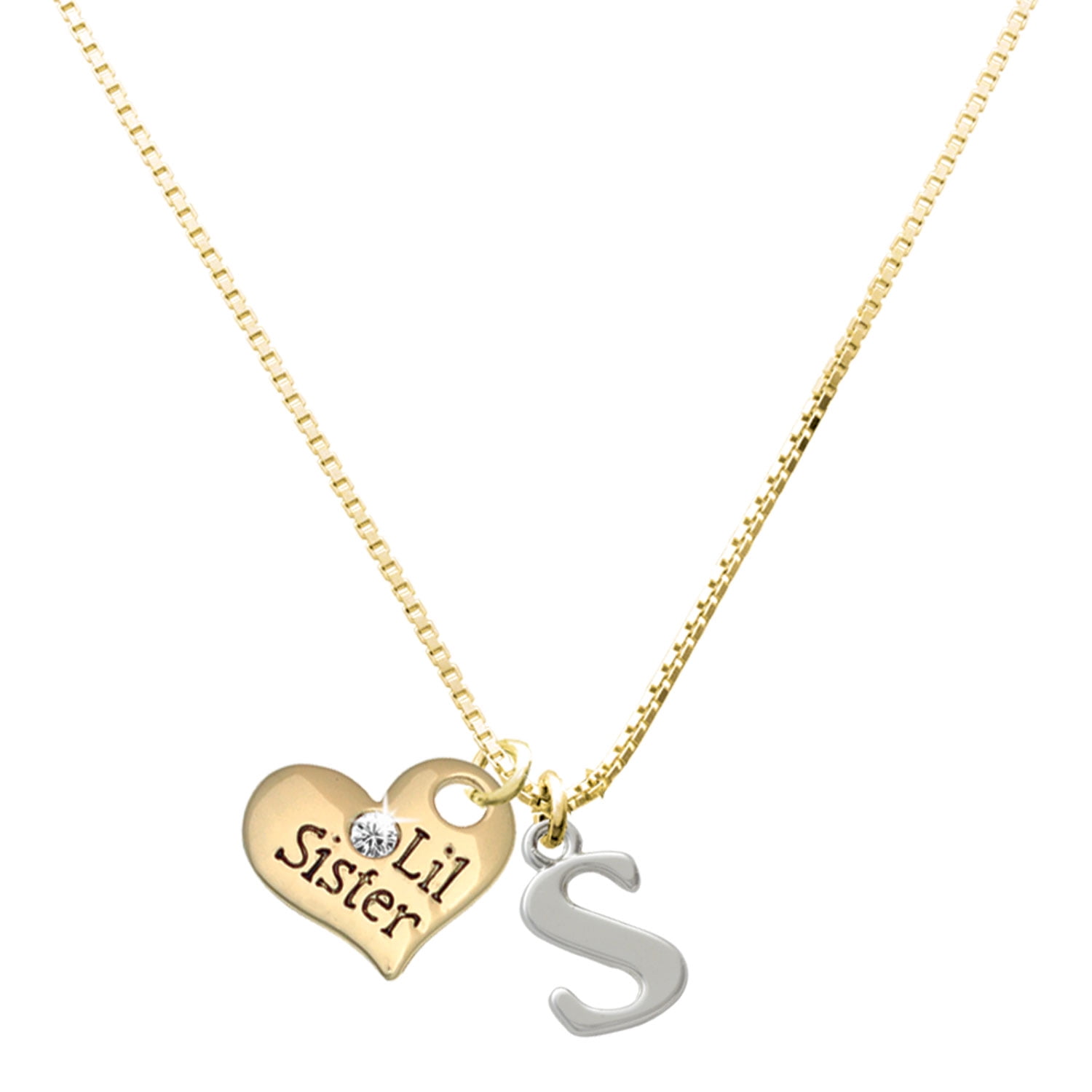 Delight Jewelry Silver-tone Large Initial - S - Large Goldtone Lil ...