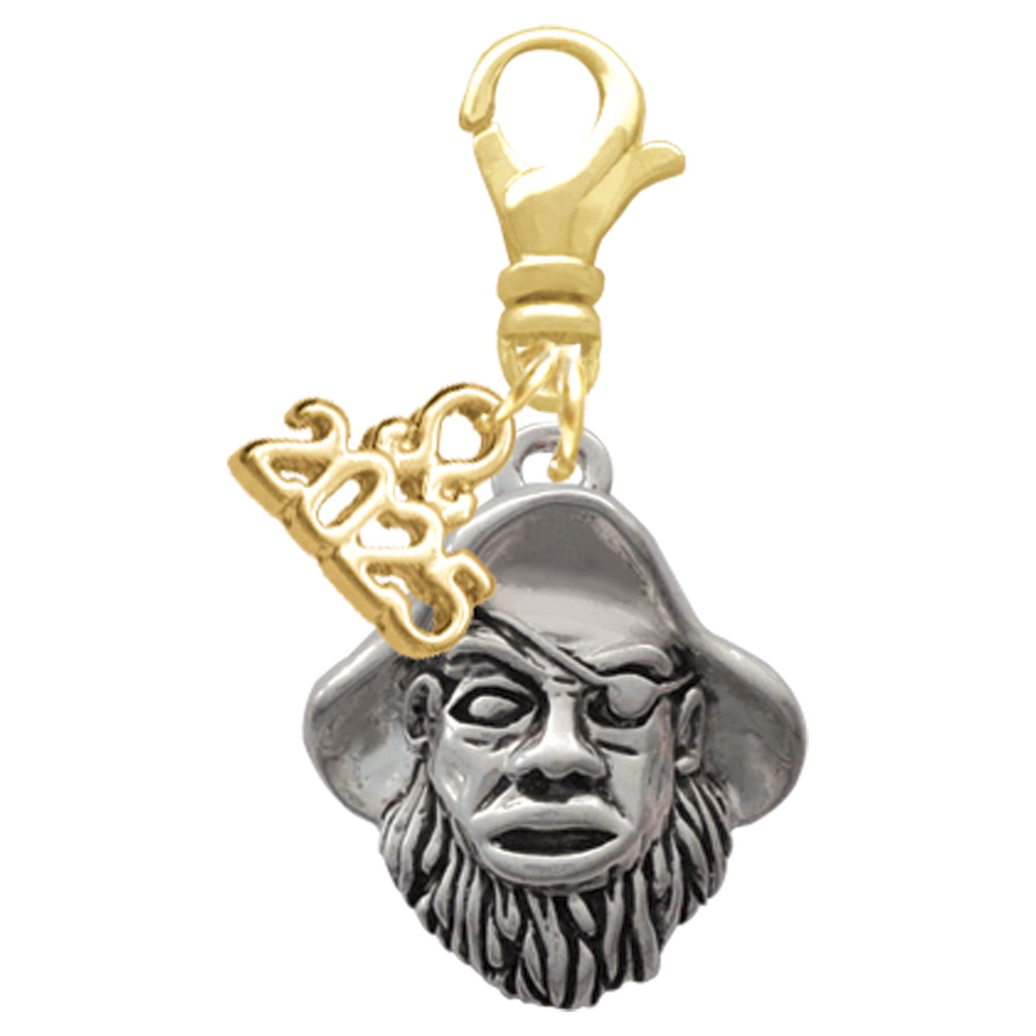 Delight Jewelry Silver-tone Large Pirate - Mascot - Gold-tone Clip on ...