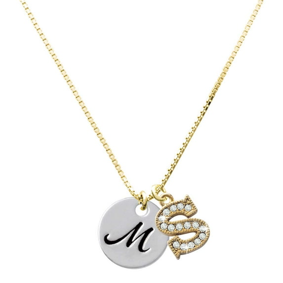 Delight Jewelry Silver-tone Large Script Letter - M - 3/4'' Disc ...