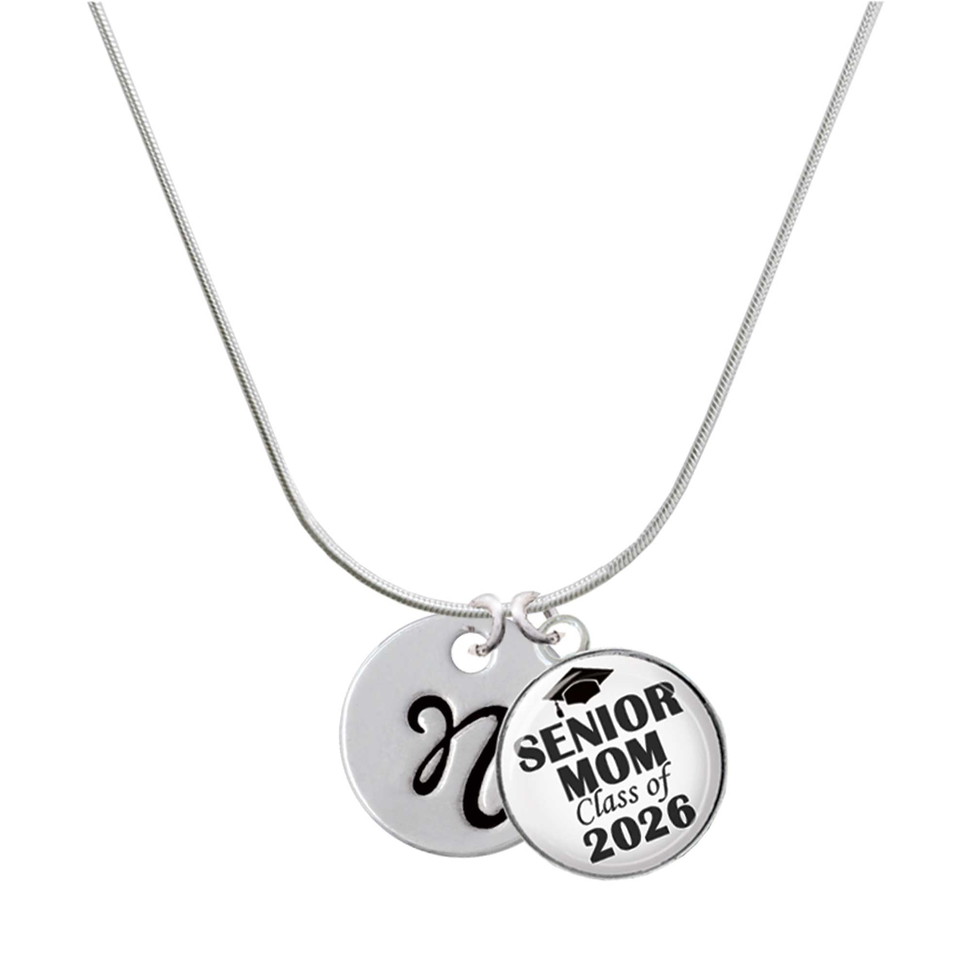 Delight Jewelry Silver-tone Large Script Letter - N - 3/4'' Disc ...