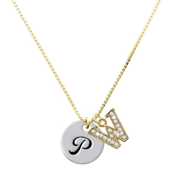 Delight Jewelry Silver-tone Large Script Letter - P - 3/4'' Disc ...